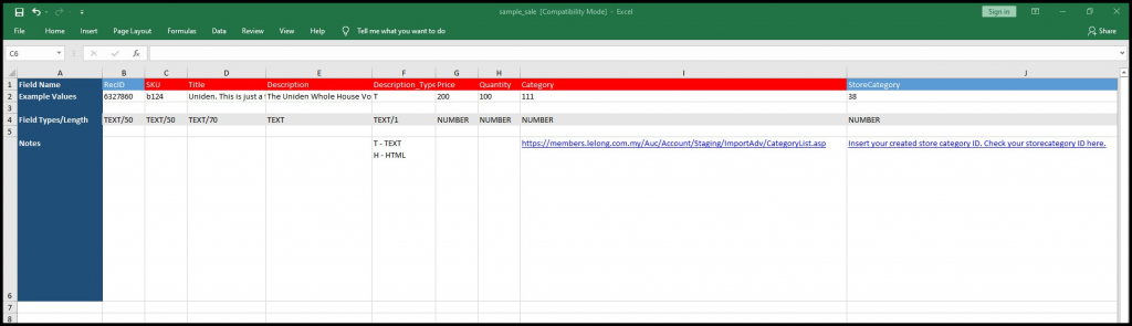 How to Import Bulk Data / CSV File (Beta Version) – Lelong.my Help